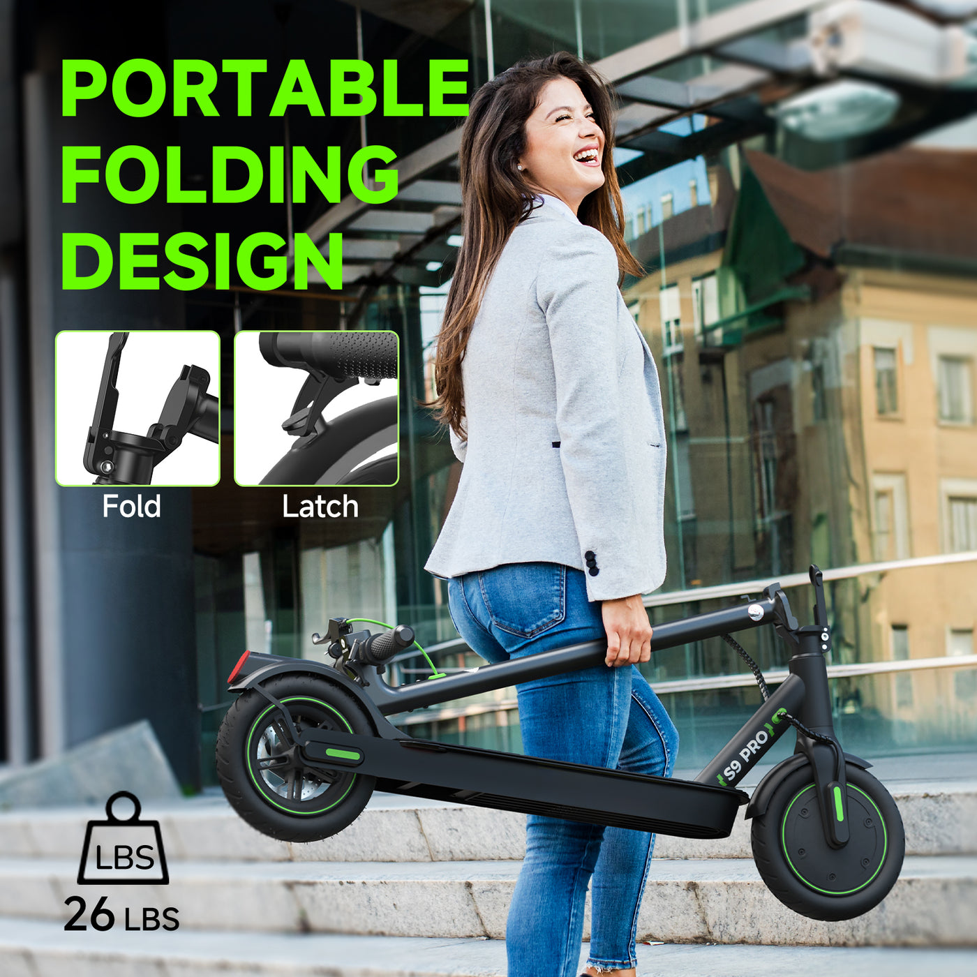 Foldable Electric Scooter For Adults S9Pro 18.6MPH Max Speed | isinwheel