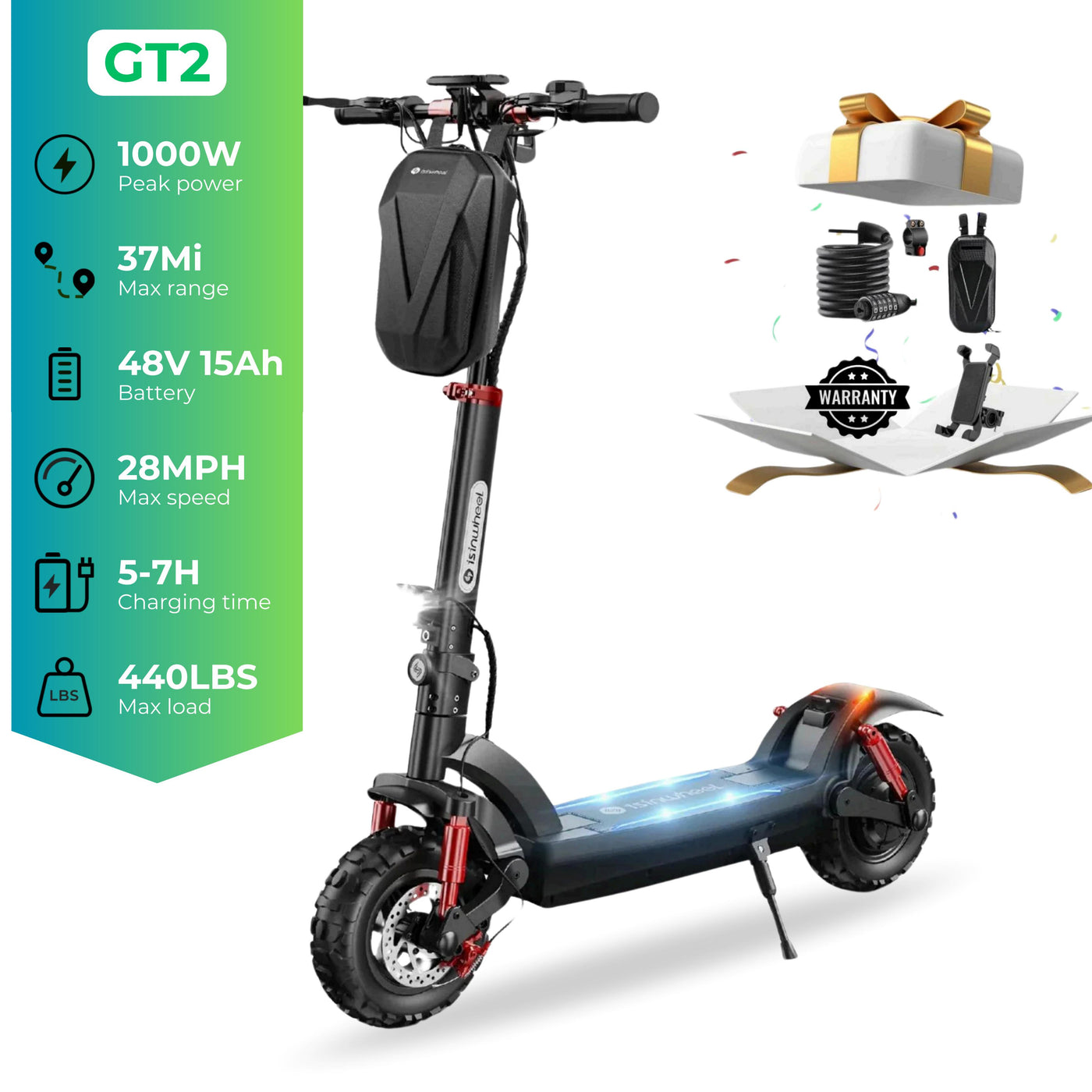 isinwheel® GT1 Off Road Electric Scooter 800W | isinwheel