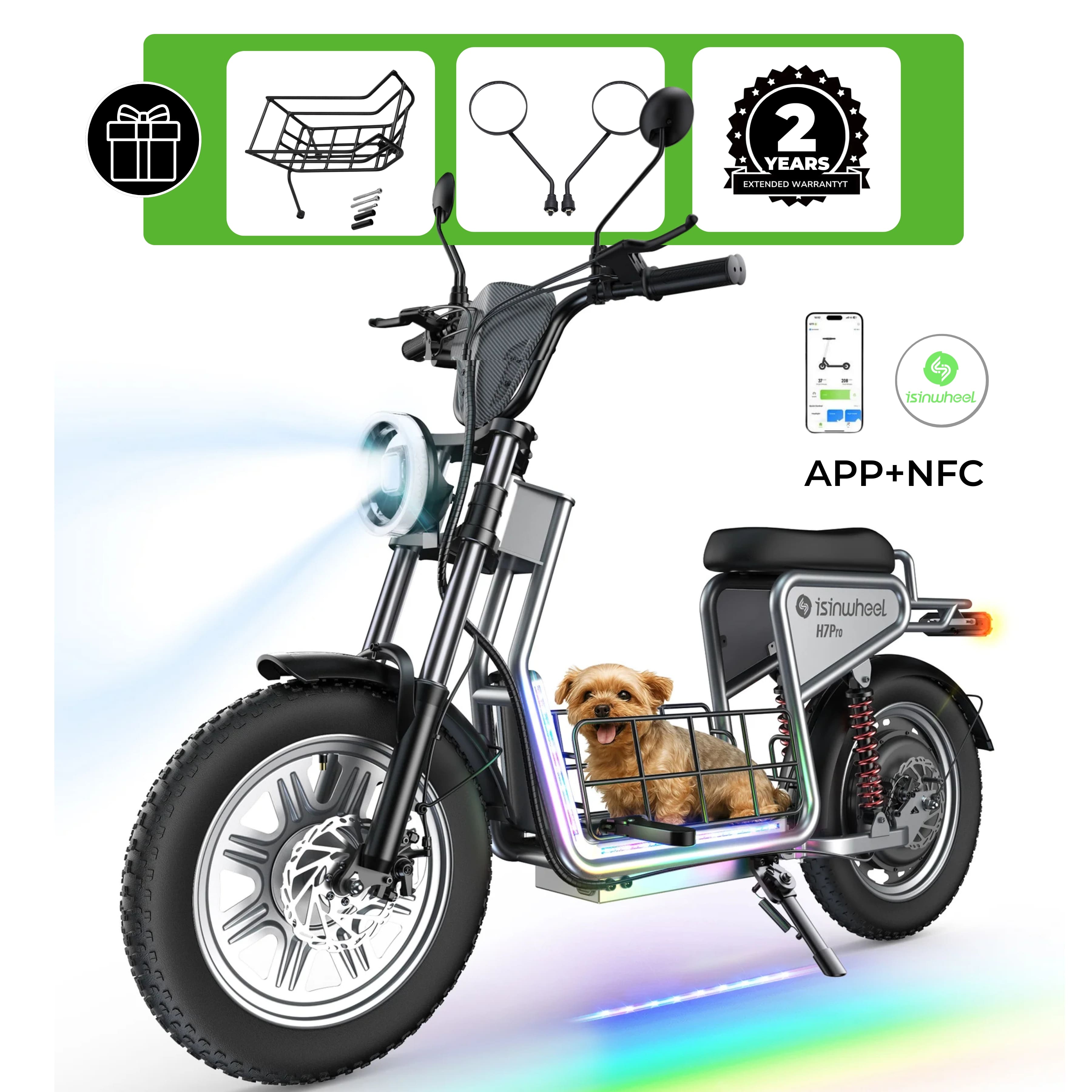 isinwheel H7Pro High-End Commuting Electric Scooter with Seat | isinwheel